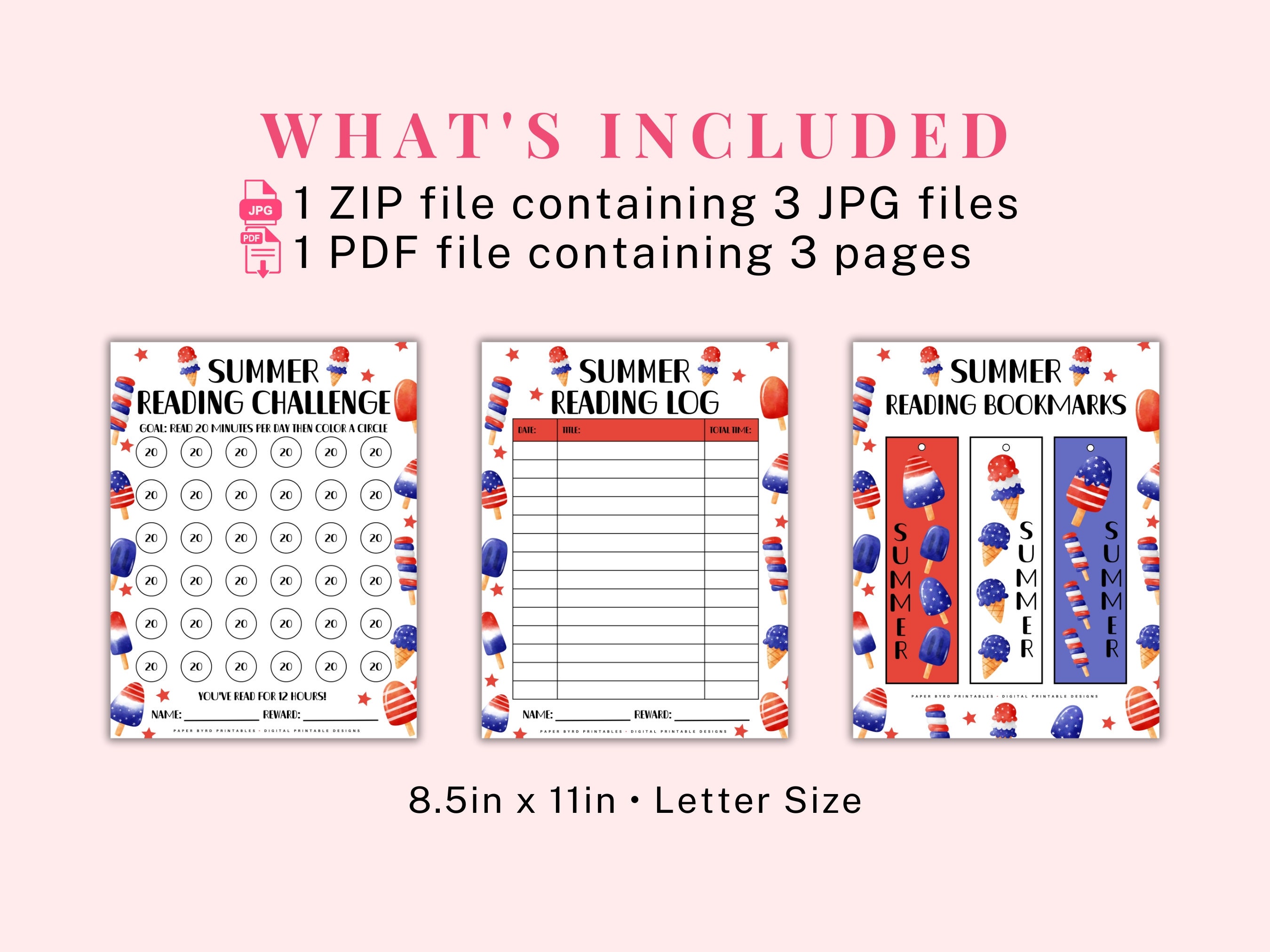 Patriotic, Summer Reading Challenge, Summer Reading Log, Kids Reading ...