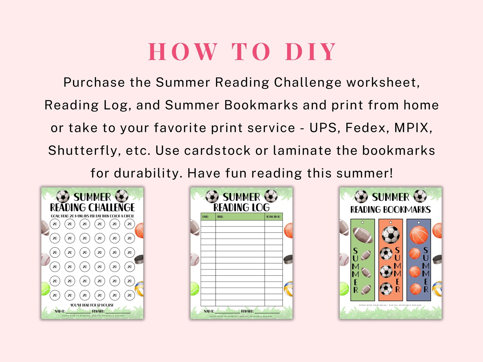 Sports Theme, Summer Reading Challenge, Summer Reading Log, Kids ...
