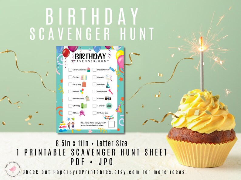 Birthday Scavenger Hunt, Scavenger Hunt, Pizza Party Game, Instant ...