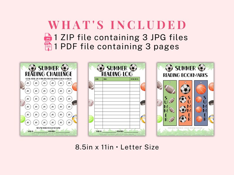 Sports Theme, Summer Reading Challenge, Summer Reading Log, Kids ...