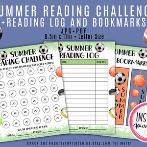 Sports Theme, Summer Reading Challenge, Summer Reading Log, Kids ...