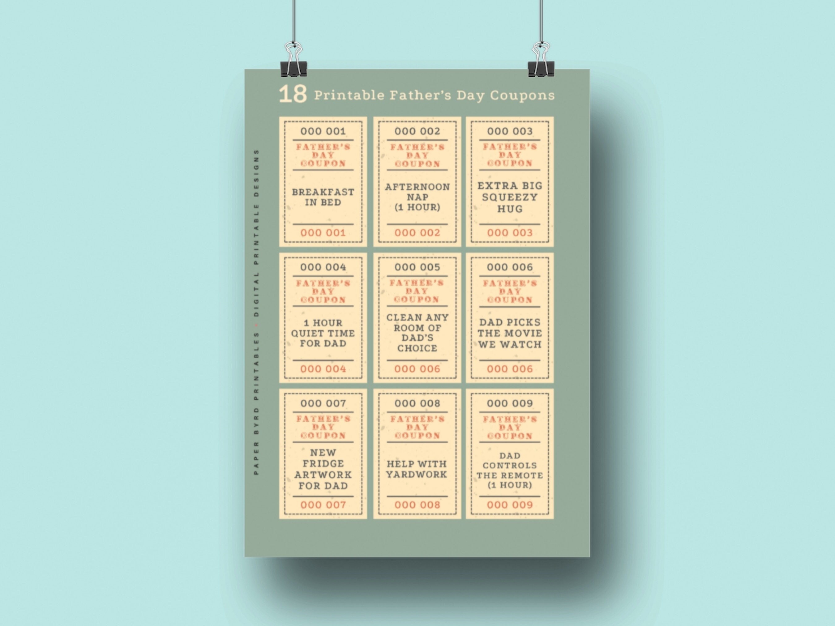 Printable Coupons, DIY Father's Day Gift Vouchers, Gift for Dad, Father ...