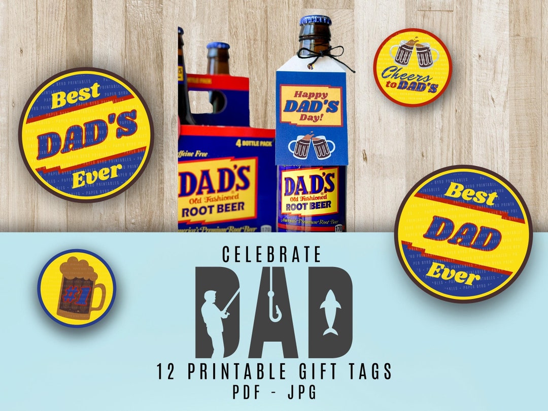 Dad's Day Printable Gift Tags, Best Dad Ever, Fathers Day Gift From ...