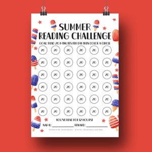 Patriotic, Summer Reading Challenge, Summer Reading Log, Kids Reading ...
