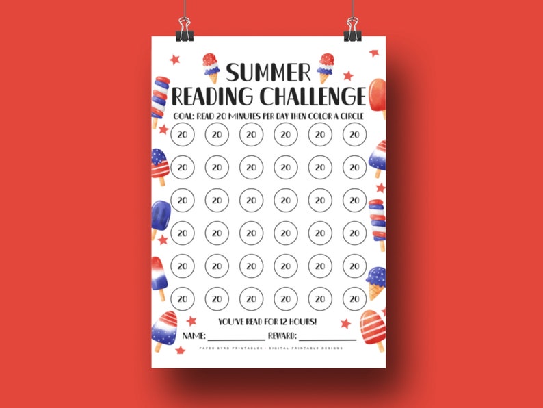 Patriotic, Summer Reading Challenge, Summer Reading Log, Kids Reading ...
