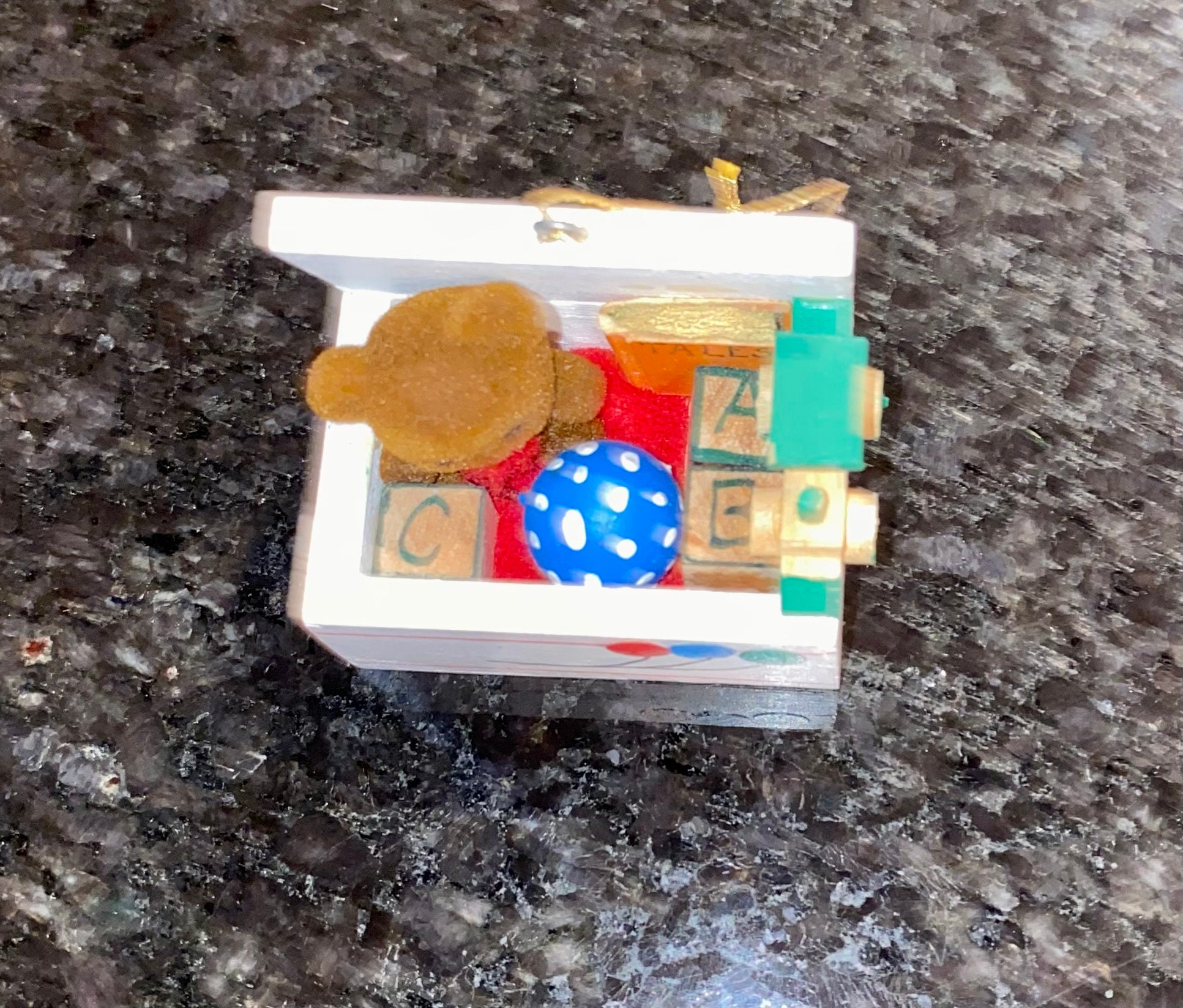 Rare Vintage Teddy Bear Toy Box Christmas Ornament - Etsy