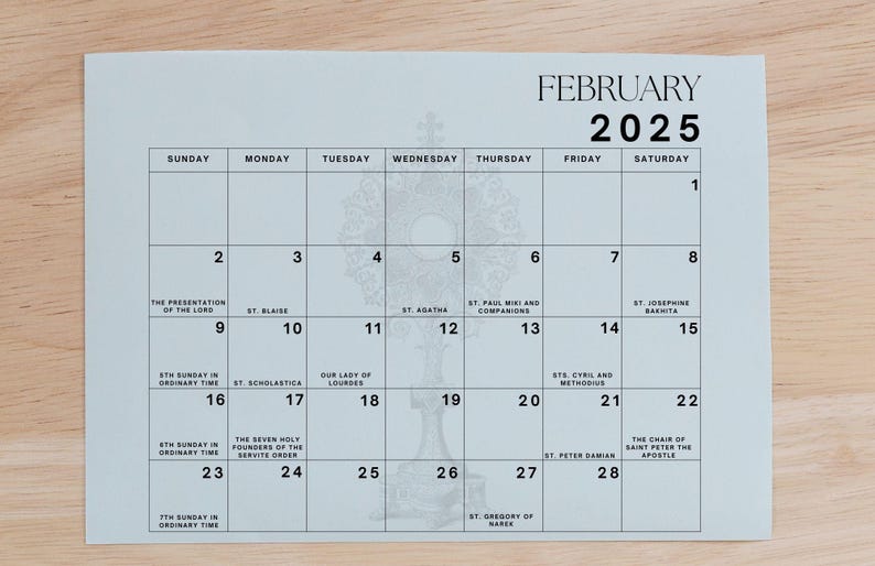 Liturgical Calendar December 2024 -december 2025 Printable; 13 Month ...