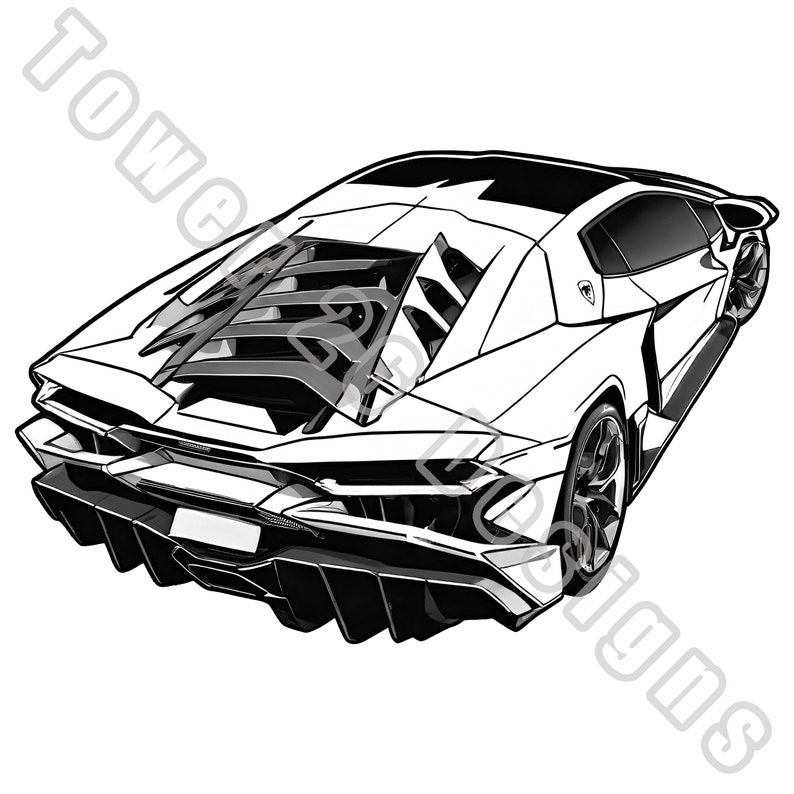 Lamborghini Centenario PNG Set of 8 Retro Minimalist Vintage Car ...