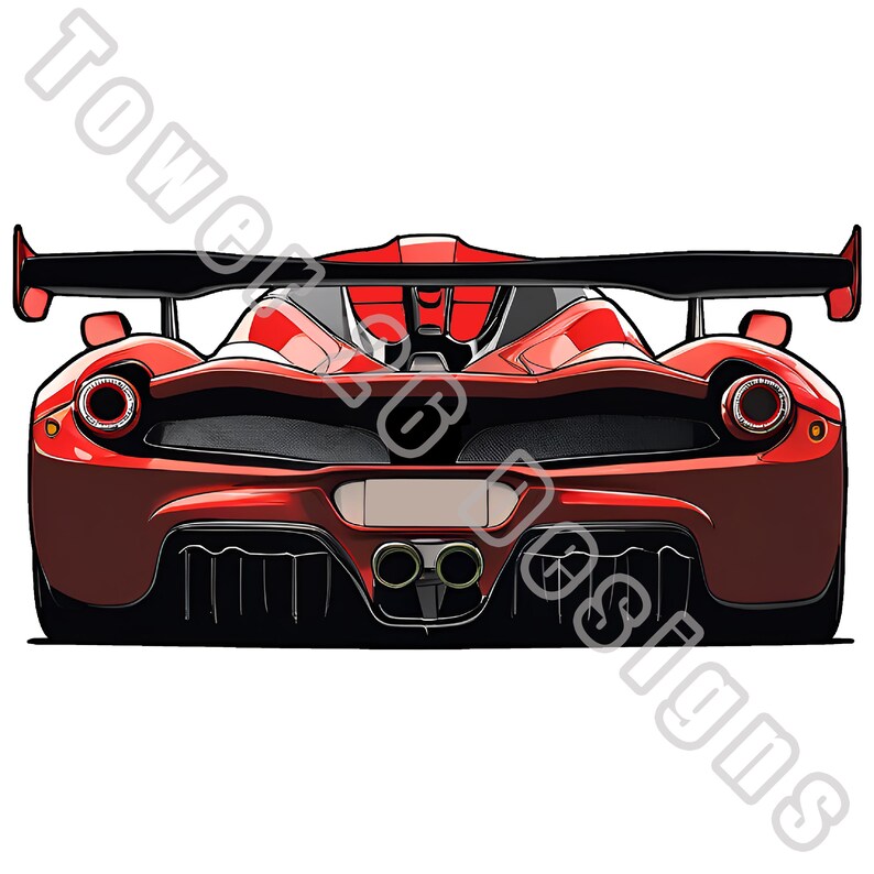 Ferrari Laferrari PNG Set of 8 Color Retro Minimalist Vintage Car ...
