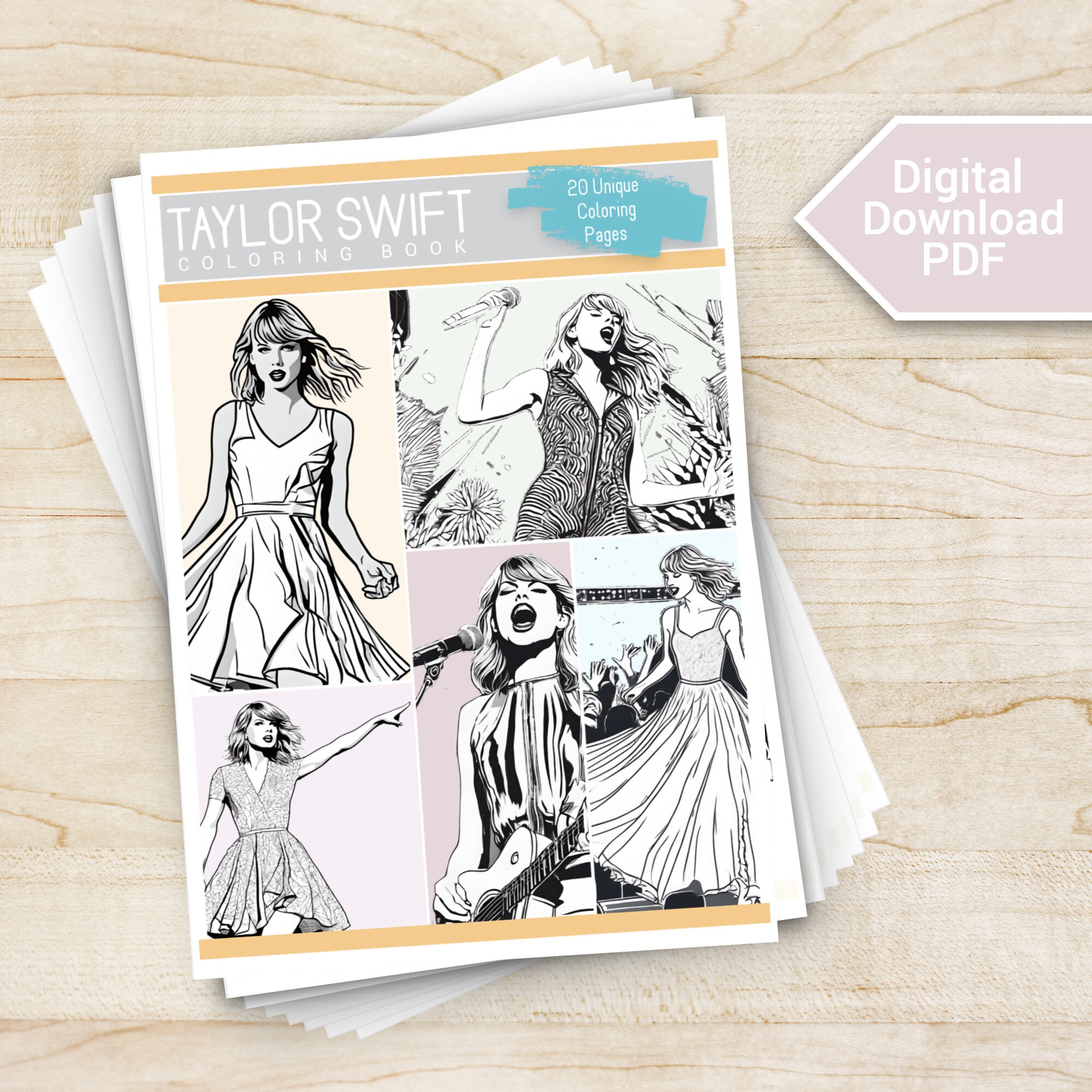 Taylor Swift Coloring Book Taylor Swift Lover Coloring Pages Coloring ...