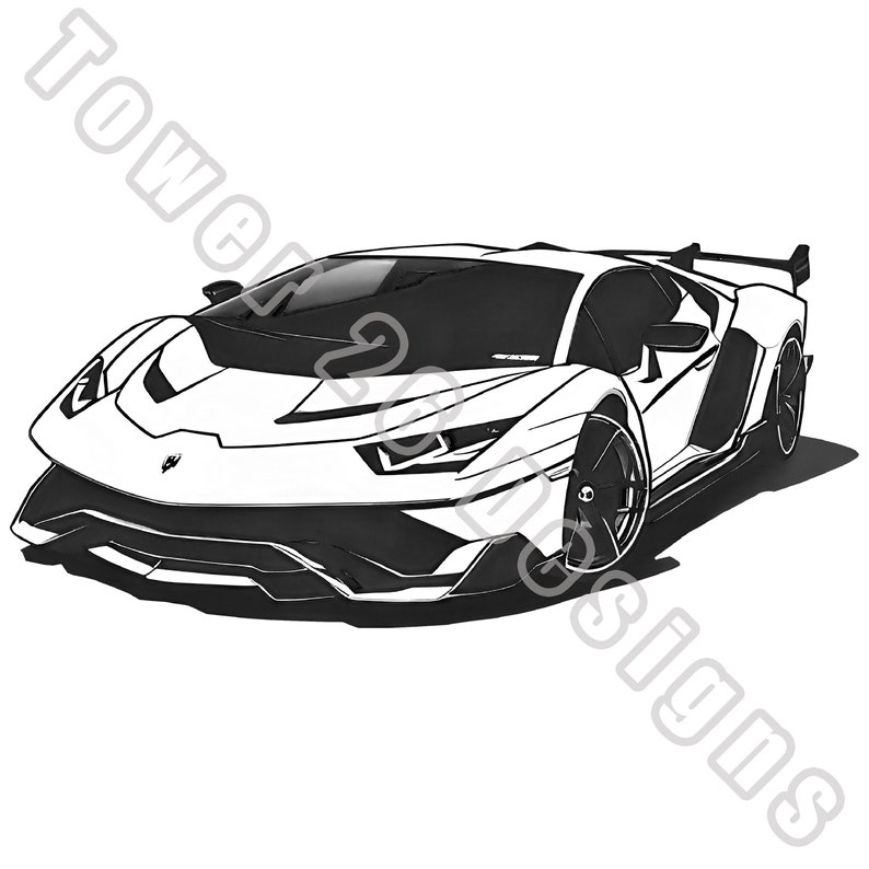 Lamborghini Centenario PNG Set of 8 Retro Minimalist Vintage Car ...