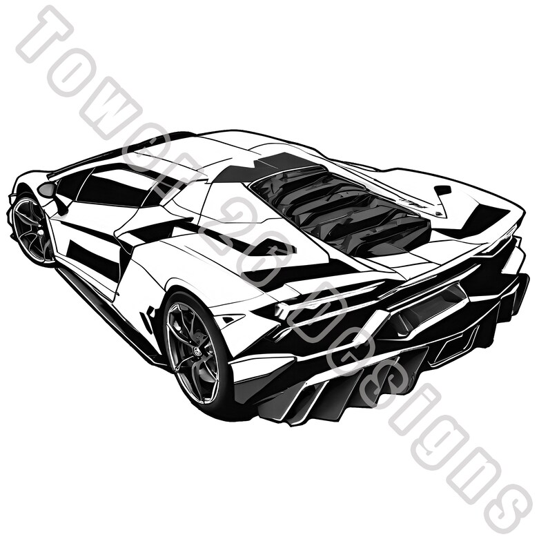 Lamborghini Centenario PNG Set of 8 Retro Minimalist Vintage Car ...