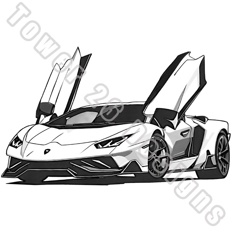 Lamborghini Centenario PNG Set of 8 Retro Minimalist Vintage Car ...