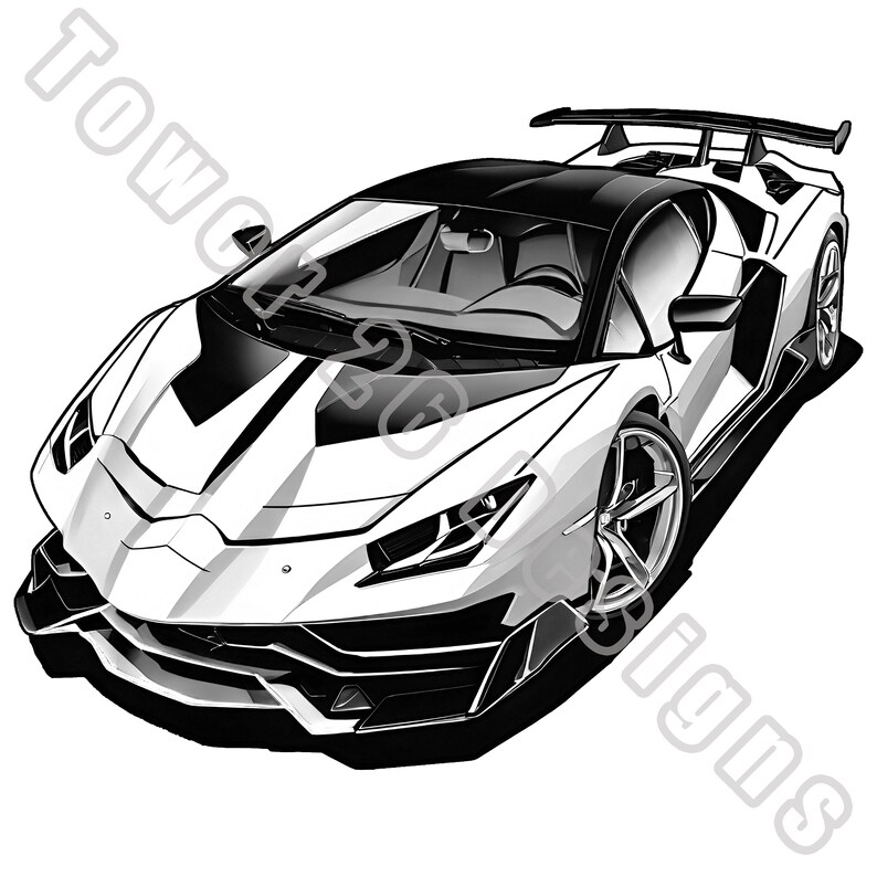 Lamborghini Centenario PNG Set of 8 Retro Minimalist Vintage Car ...