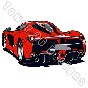 Ferrari Laferrari PNG Set of 8 Color Retro Minimalist Vintage Car ...