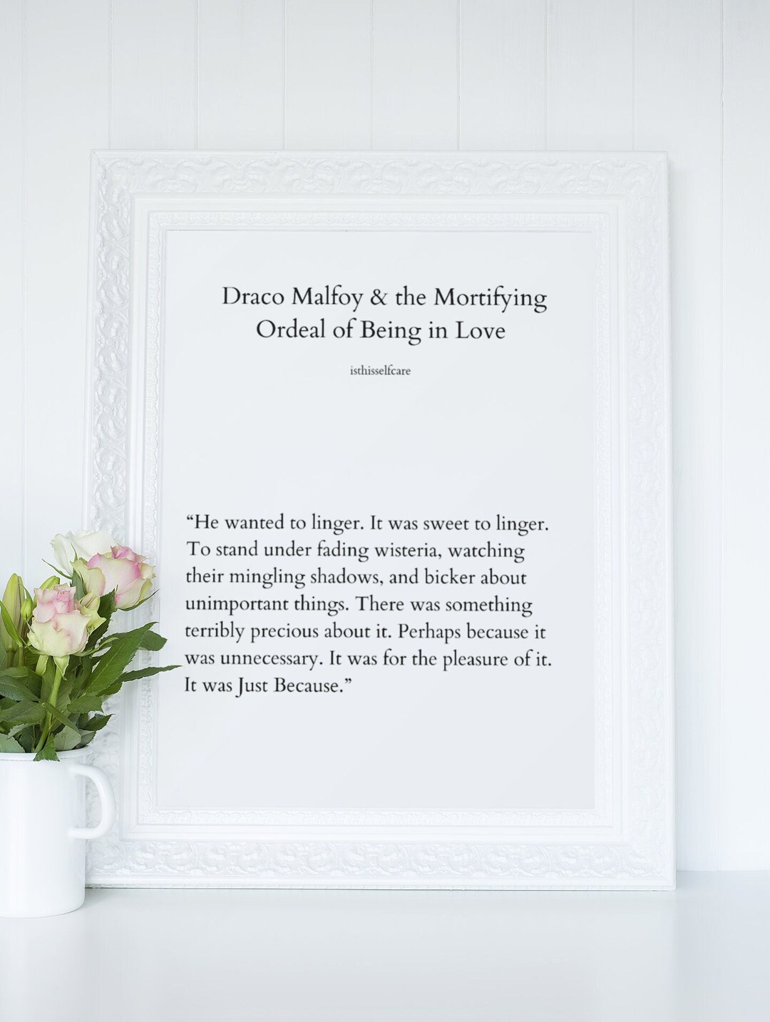 Dramione Quote Wall Art It Was Just Because - Etsy