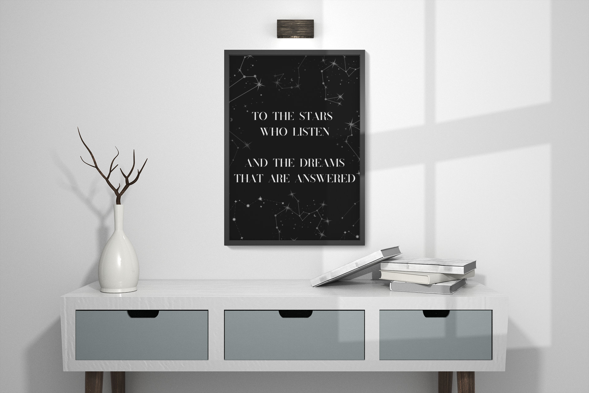 ACOTAR Quote Print Black to the Stars - Etsy