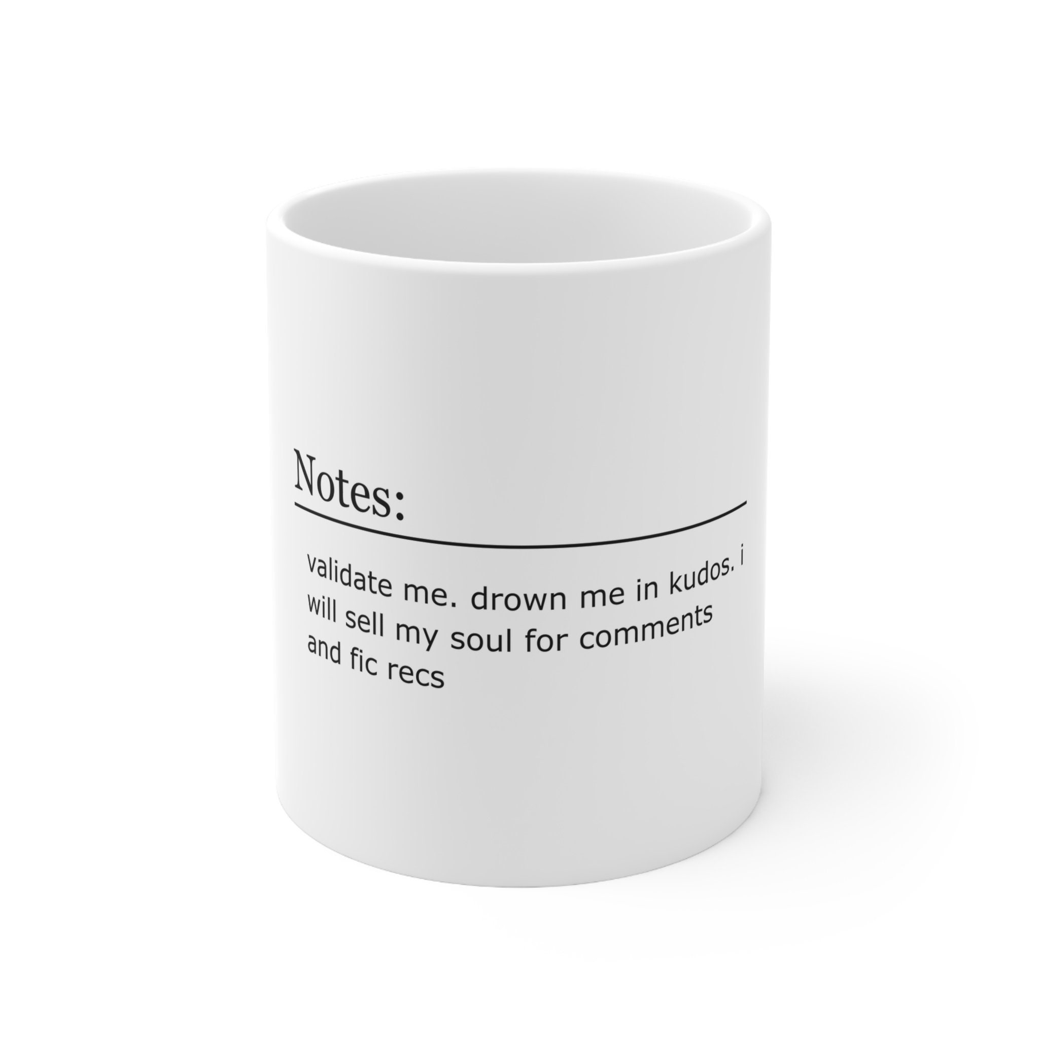 Fanfic Notes Ao3 Mug for Writers 'drown Me in Kudos' - Etsy
