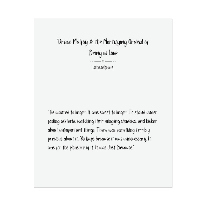 It Was Just Because Dramione Quote Wall Art - Etsy