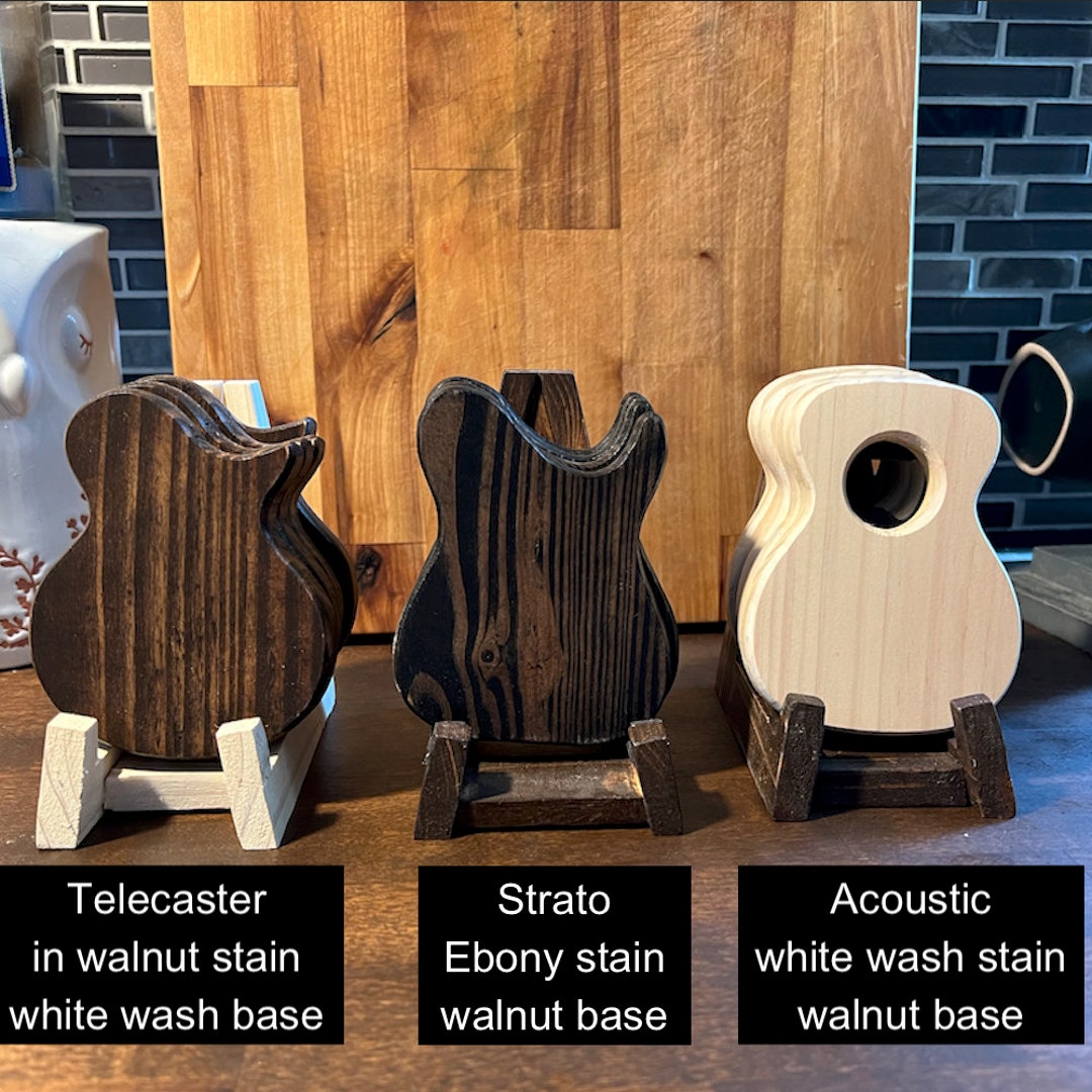 Guitar Shape Coasters W/built in Bottle Opener Acoustic Guitar Fender ...