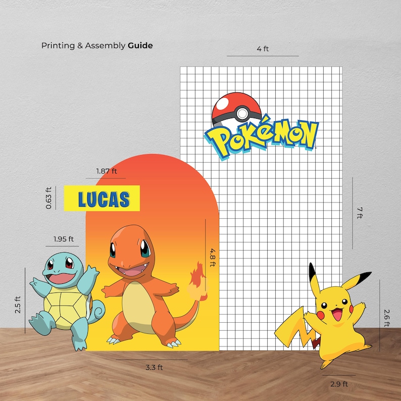 Pokemon Party Backdrop Printable · DIY Birthday Decor · Personalized ...