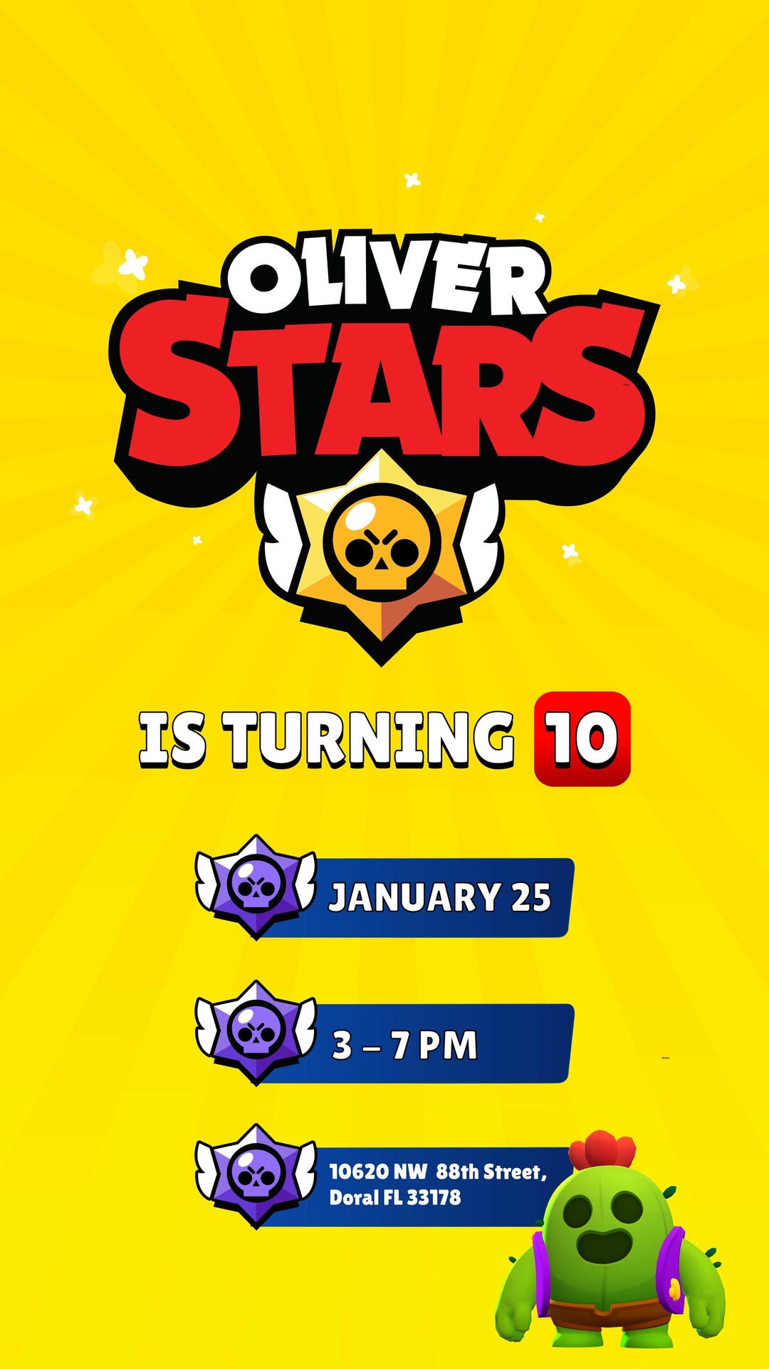 Birthday Invitation Brawl Stars Custom Logo - Etsy