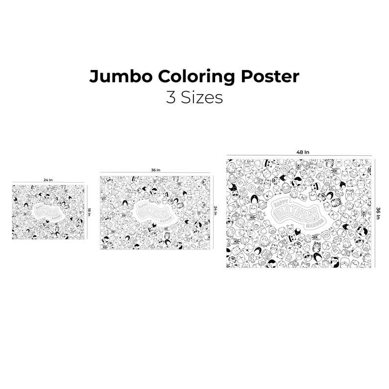 Giant Squishmallow Coloring Poster | Birthday Activity | Digital File ...