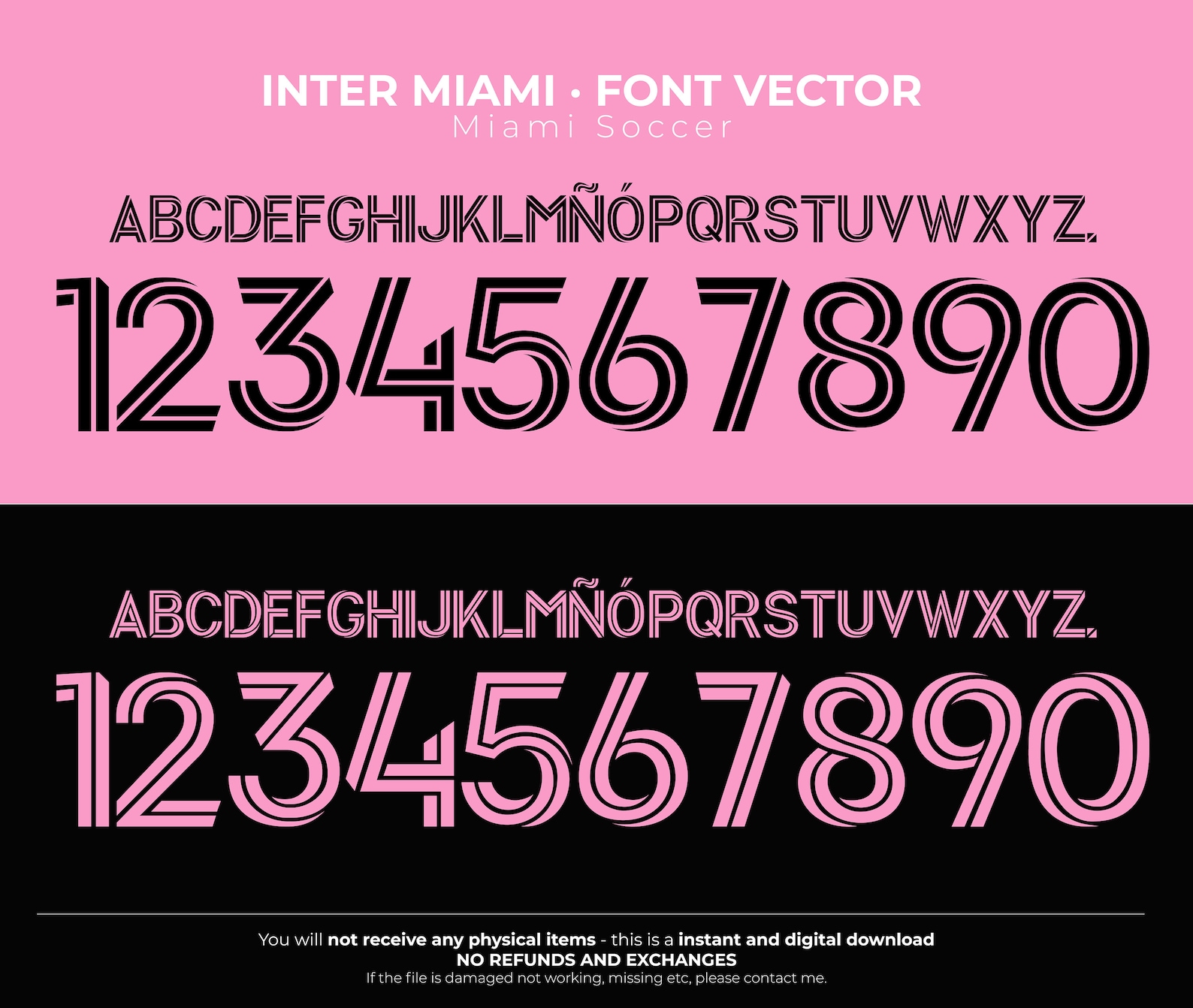 Font Vector Inter Miami Jersey 2023 Font SVG, AI, Eps, TTF - Etsy