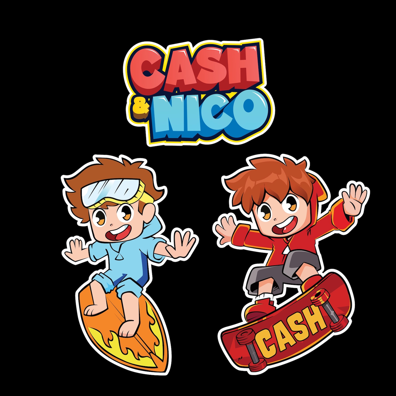 Cash & Nico CHARACTERS | [ai, Svg, Png, Pdf] | Cash and Nico Clip Arts ...