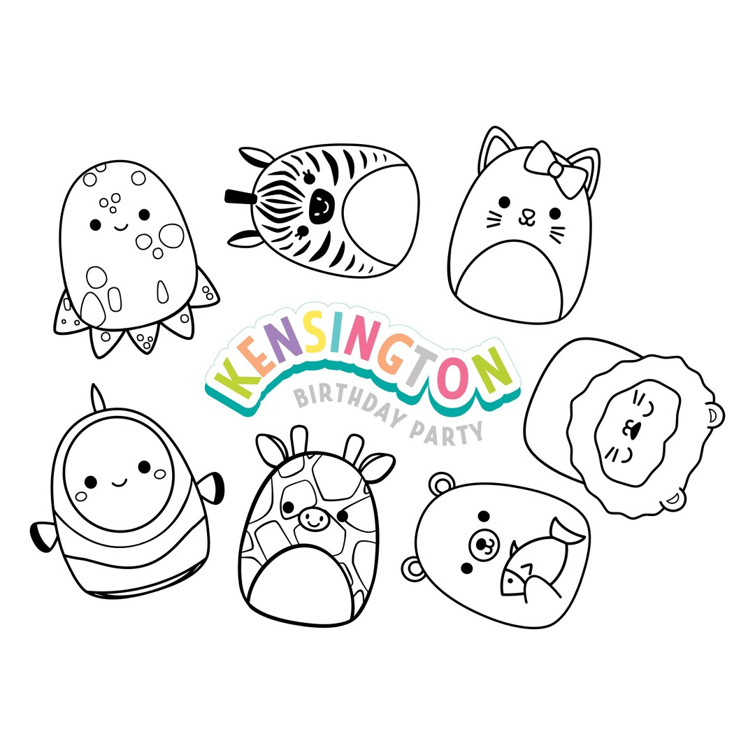 Squishmallow COLORING PAGES | Custom Logo [pdf & Jpg] - Etsy
