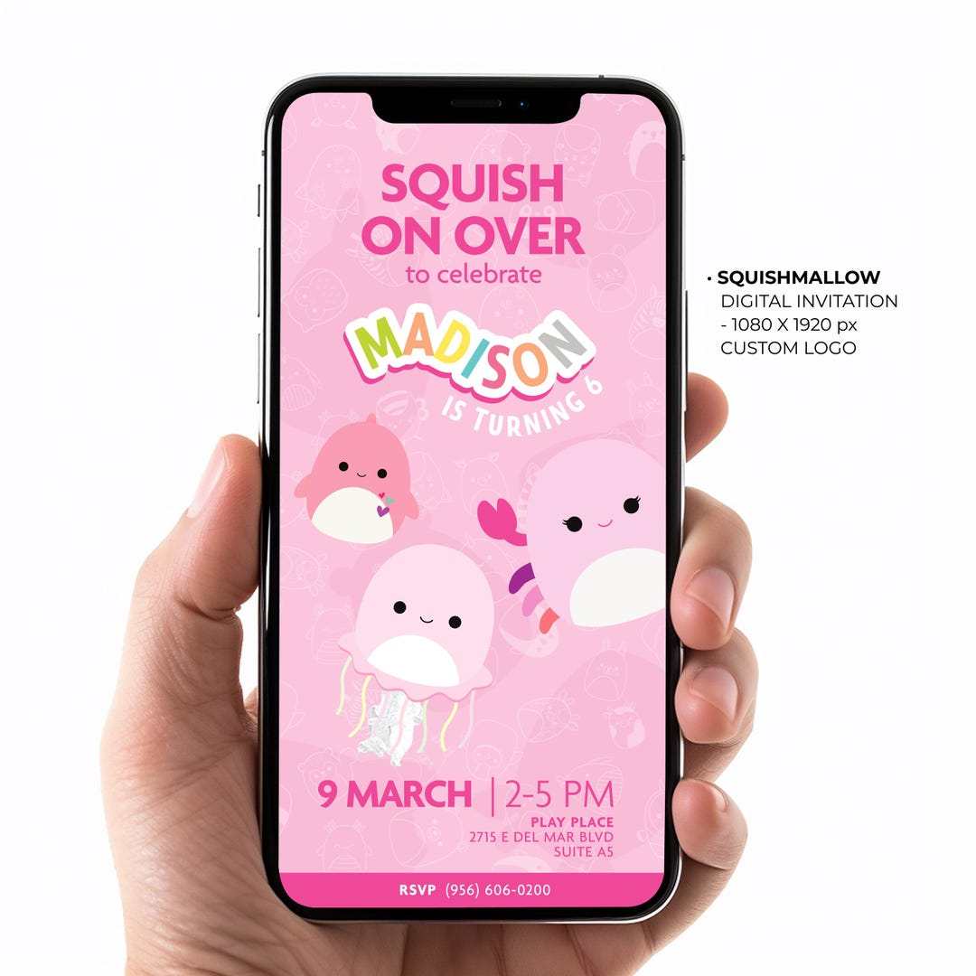 Squishmallow INVITATION | Custom Logo || DIGITAL DOWNLOAD - Etsy