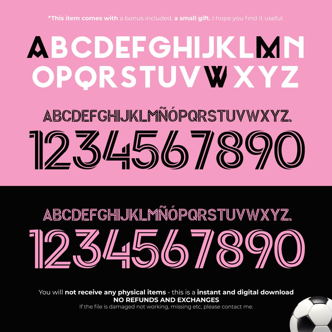 Inter Miami FONT JERSEY | [ai, Svg, Pdf, Otf & Ttf] - Etsy