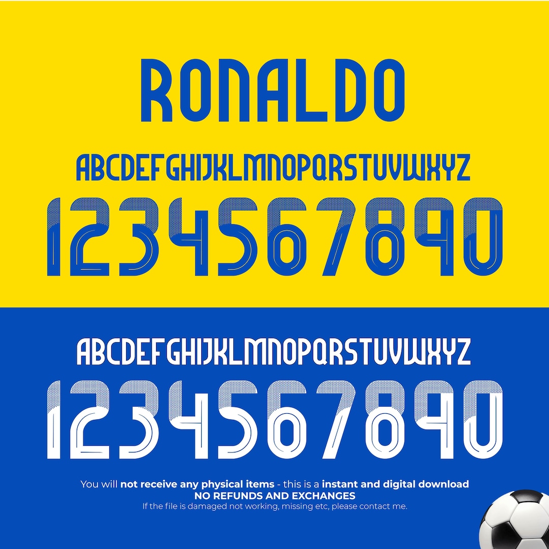 Al Nassr Football Club, FONT JERSEY, Vectors | [ai, Svg, Pdf, Otf & Ttf ...