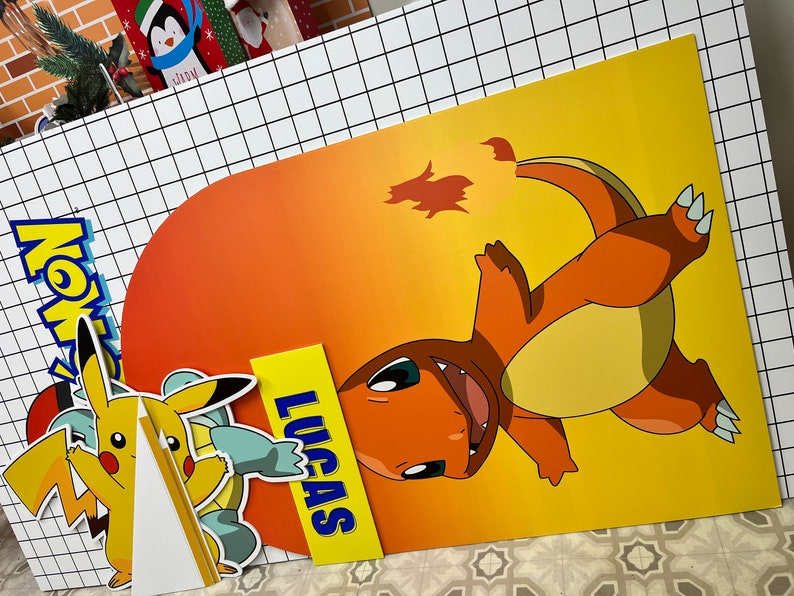Pokemon Party Backdrop Printable · DIY Birthday Decor · Personalized ...