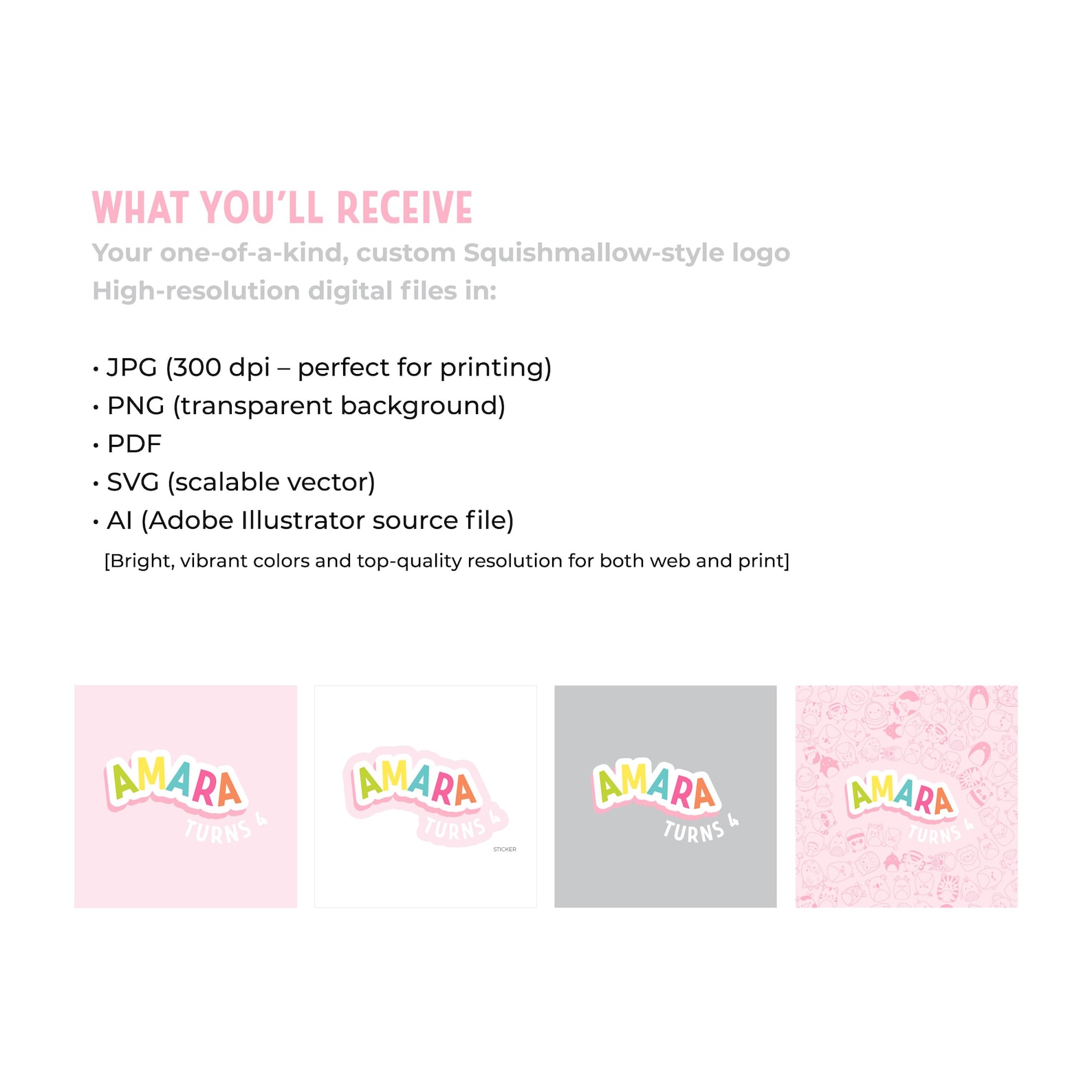 Squish PINK CUSTOM LOGO | [jpg, Png, Pdf, Svg & Ai/ Vectors]. - Etsy