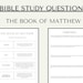 Bible Study of Matthew, Bible Study Questions, Bible Study Printable ...