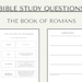 Bible Study of Romans, Bible Study Questions, Bible Study Printable ...