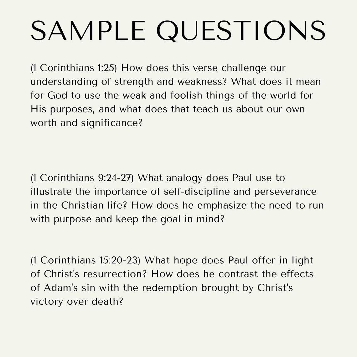 Bible Study of 1 Corinthians, Bible Study Questions, Bible Study ...