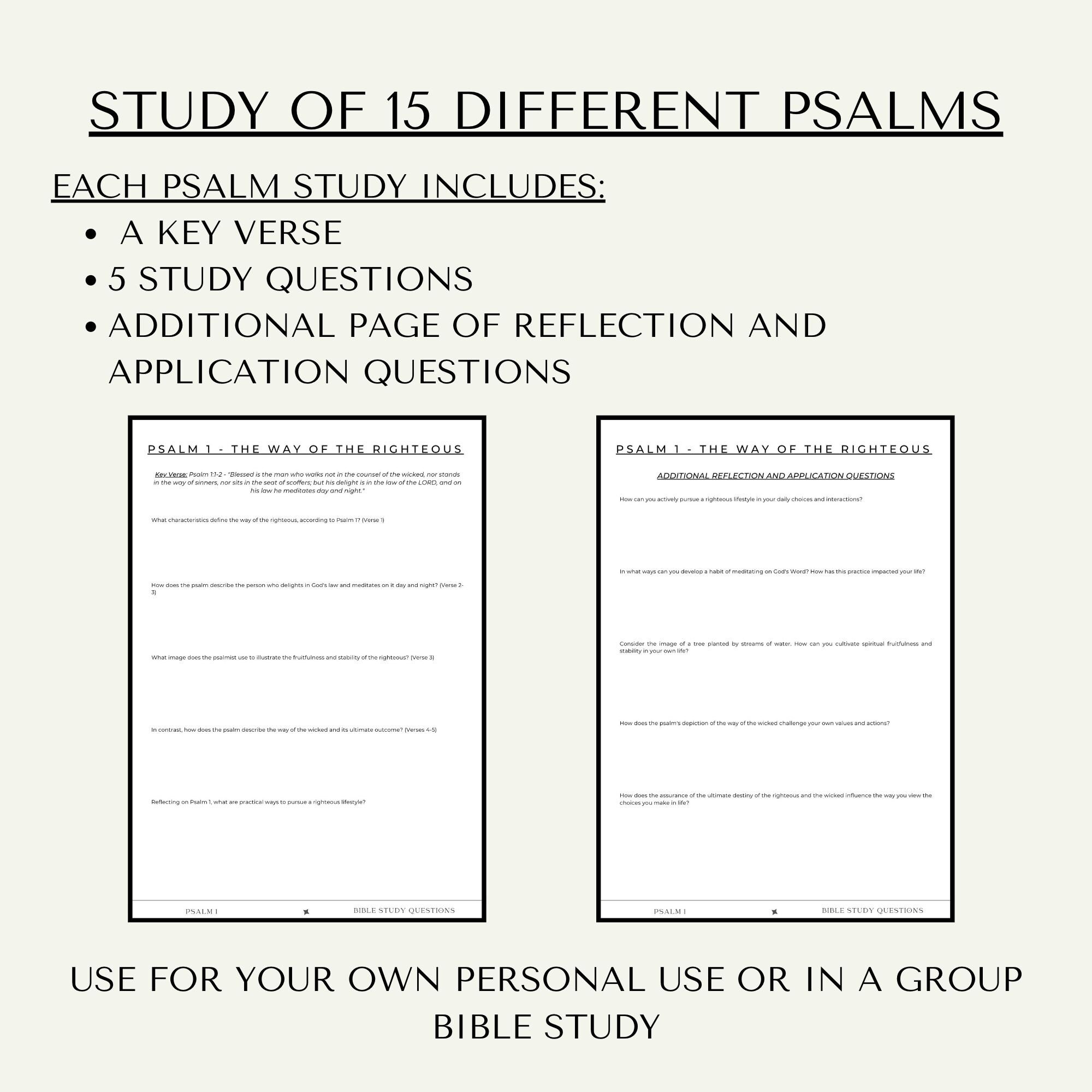 Bible Study of Psalms, Bible Study Questions, Bible Study Printable ...