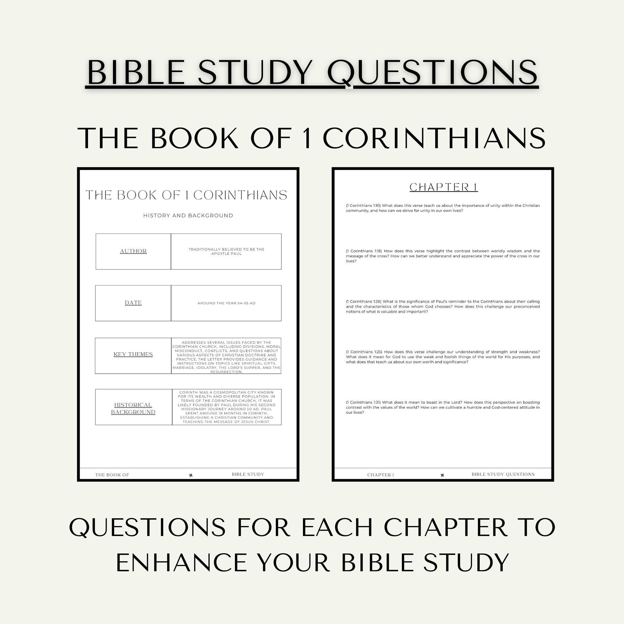 Bible Study of 1 Corinthians, Bible Study Questions, Bible Study ...