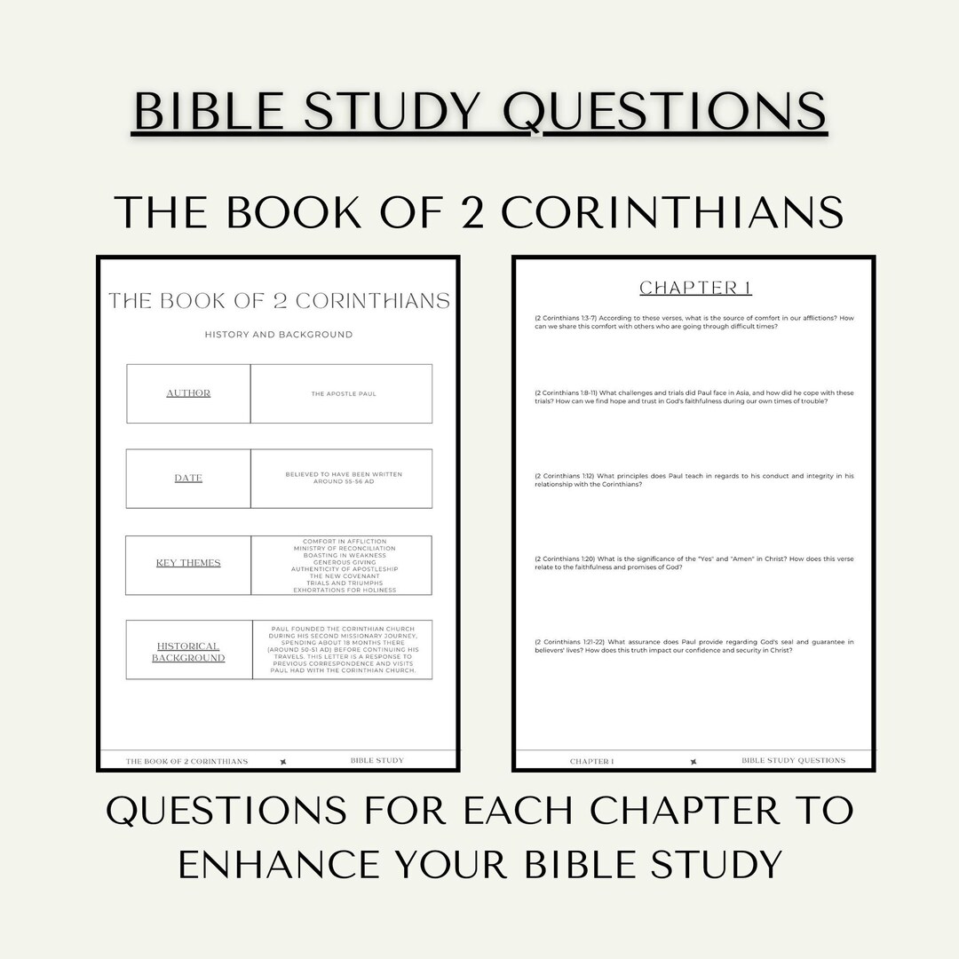 Bible Study of 2 Corinthians, Bible Study Questions, Bible Study ...