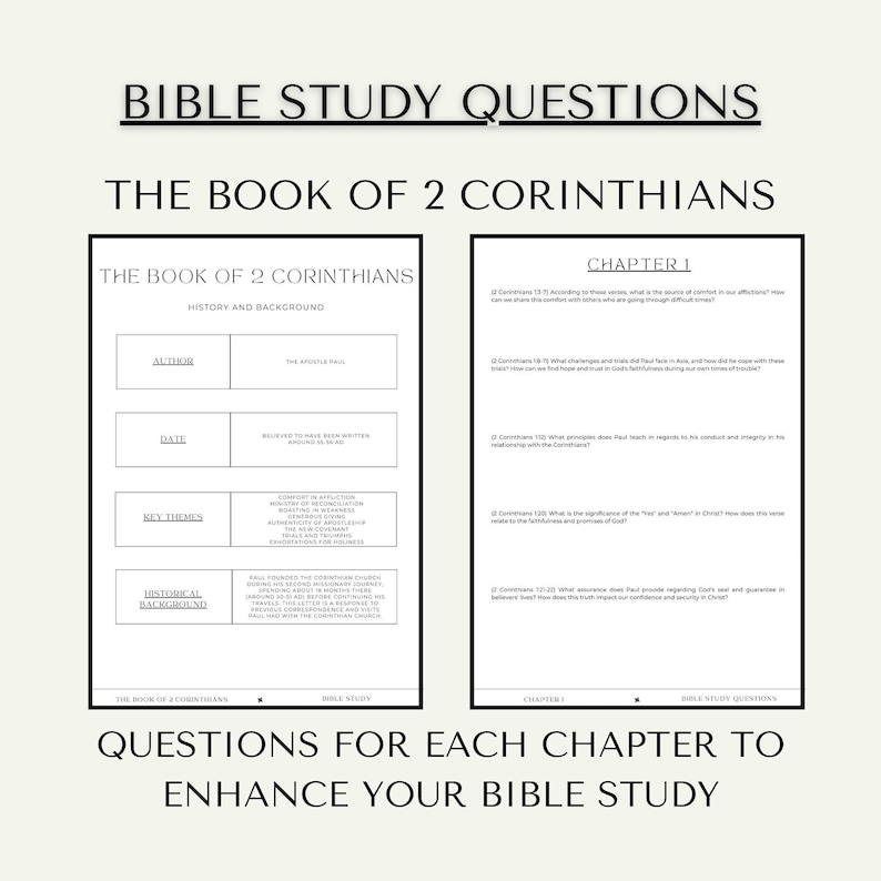 Bible Study of 2 Corinthians, Bible Study Questions, Bible Study ...