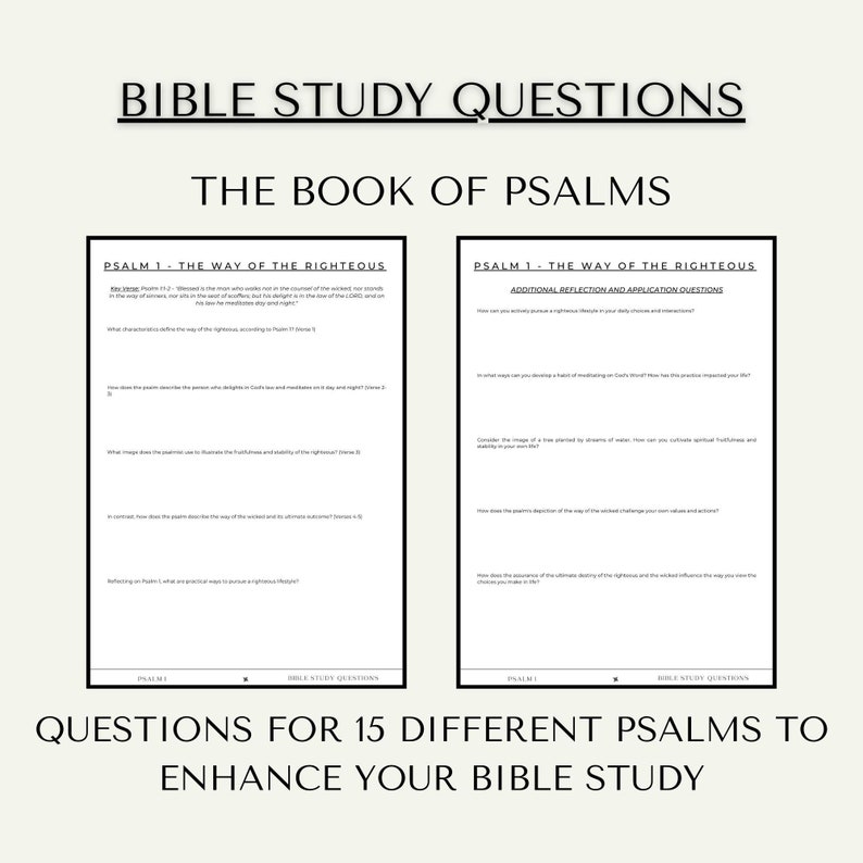 Bible Study of Psalms, Bible Study Questions, Bible Study Printable ...