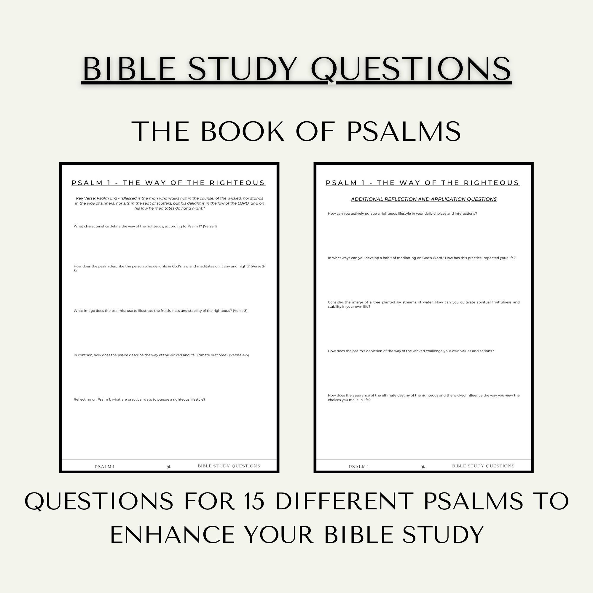 Bible Study of Psalms, Bible Study Questions, Bible Study Printable ...