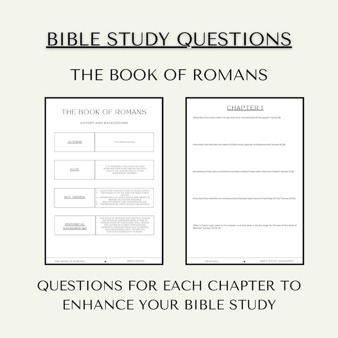 Bible Study of Romans, Bible Study Questions, Bible Study Printable, Bible Study Guide, Bible ...