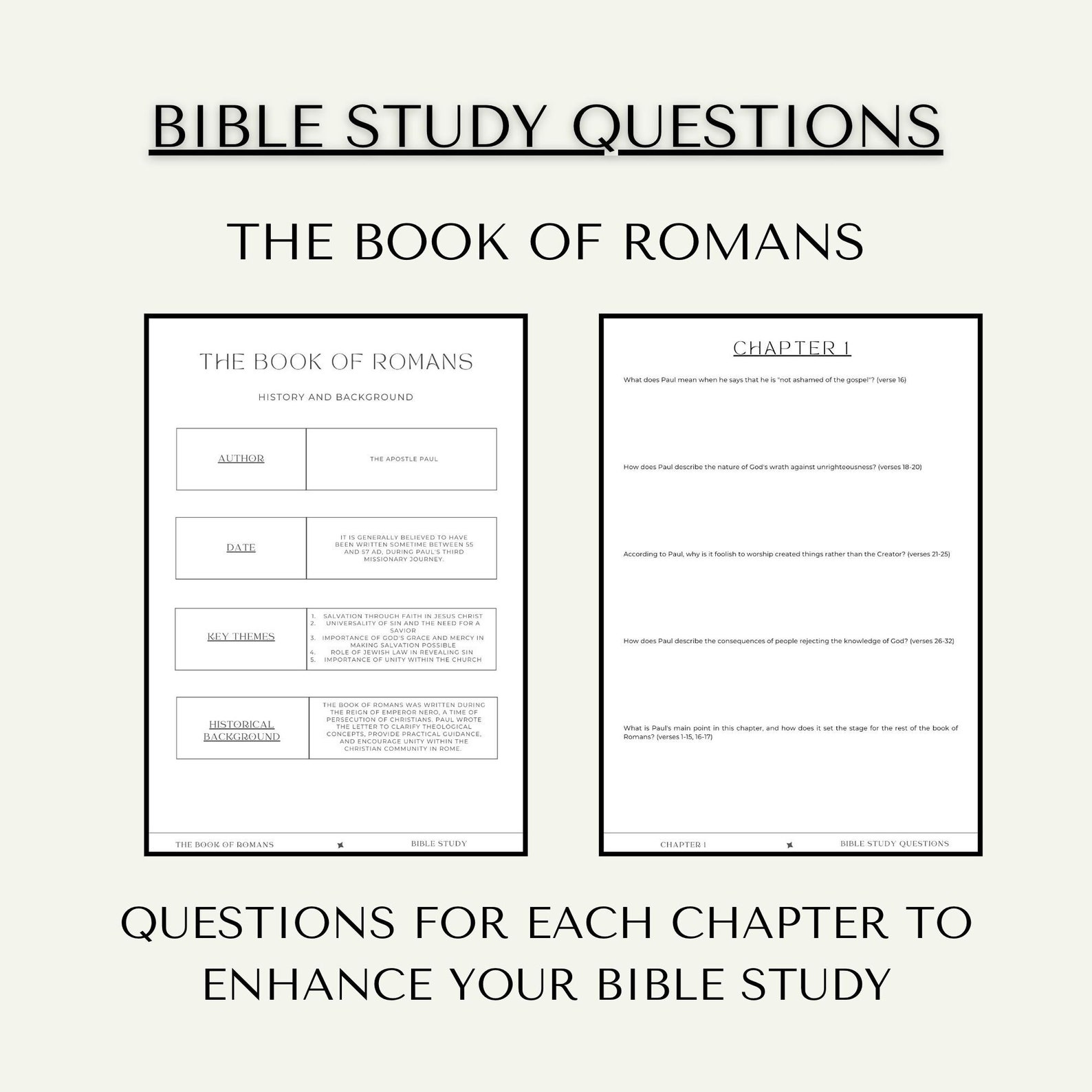 Bible Study of Romans, Bible Study Questions, Bible Study Printable ...