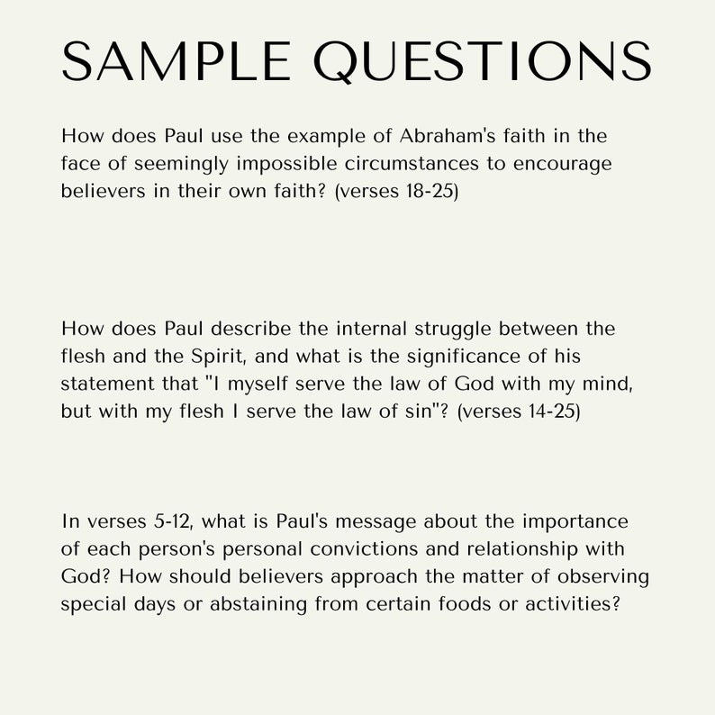 Bible Study of Romans, Bible Study Questions, Bible Study Printable ...