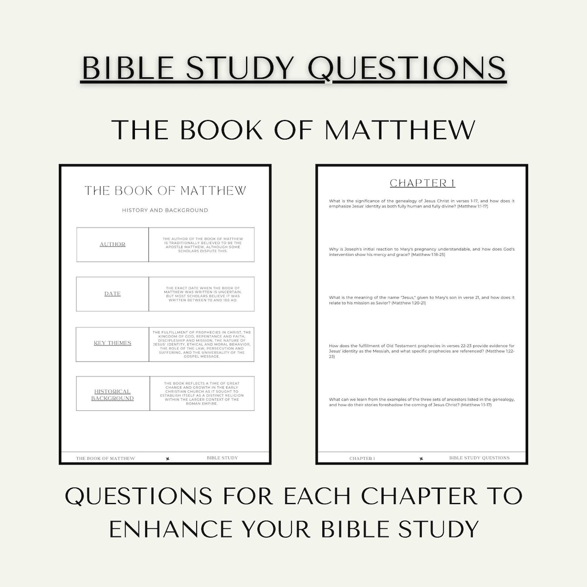 Bible Study of Matthew, Bible Study Questions, Bible Study Printable ...