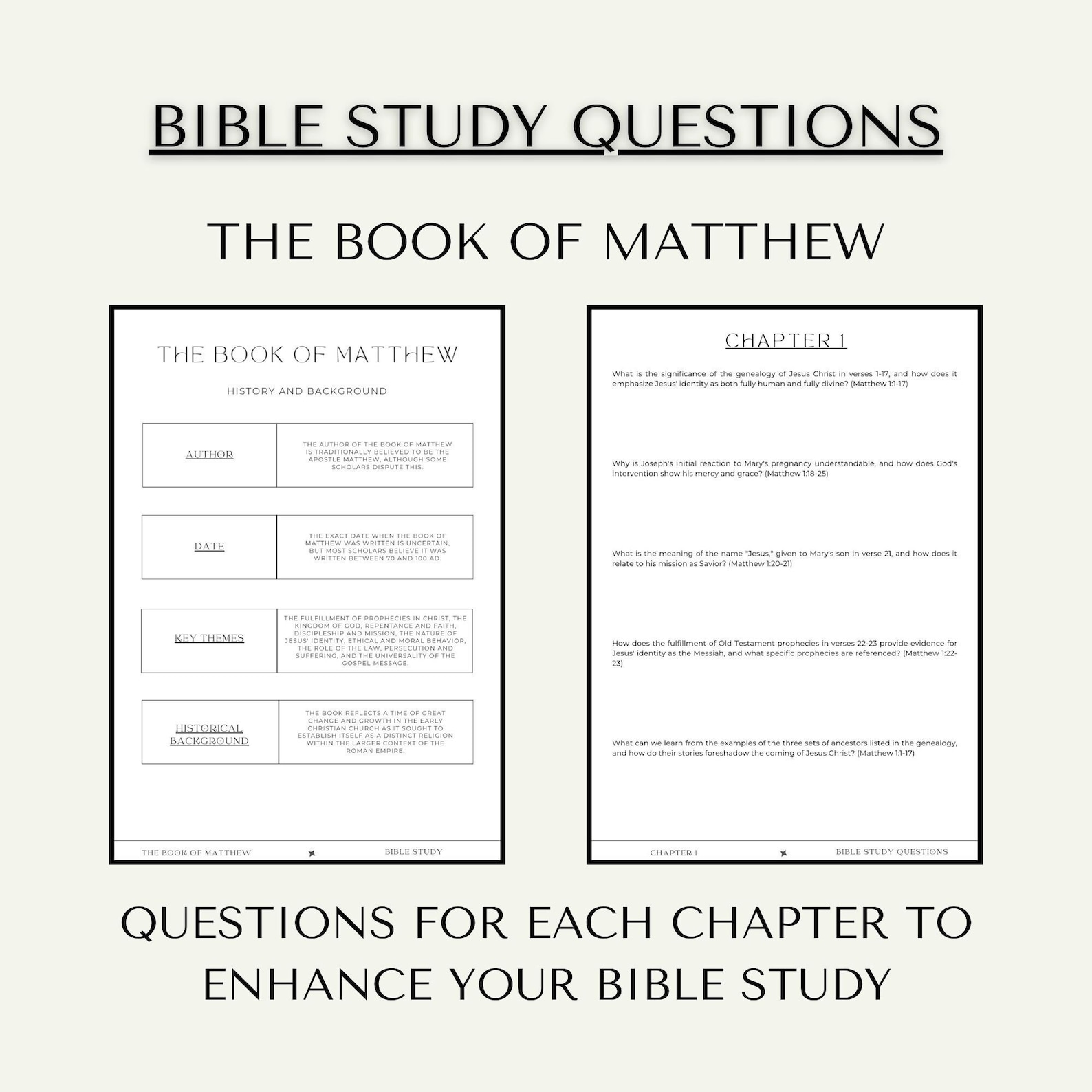 Bible Study of Matthew, Bible Study Questions, Bible Study Printable ...