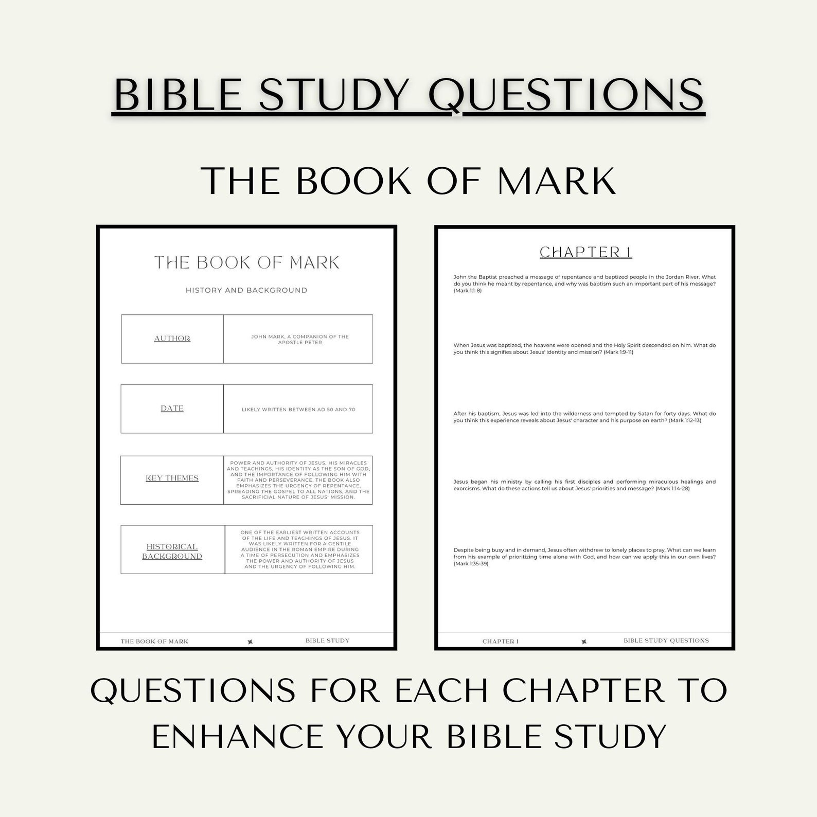 Bible Study of Mark, Bible Study Questions, Bible Study Printable ...